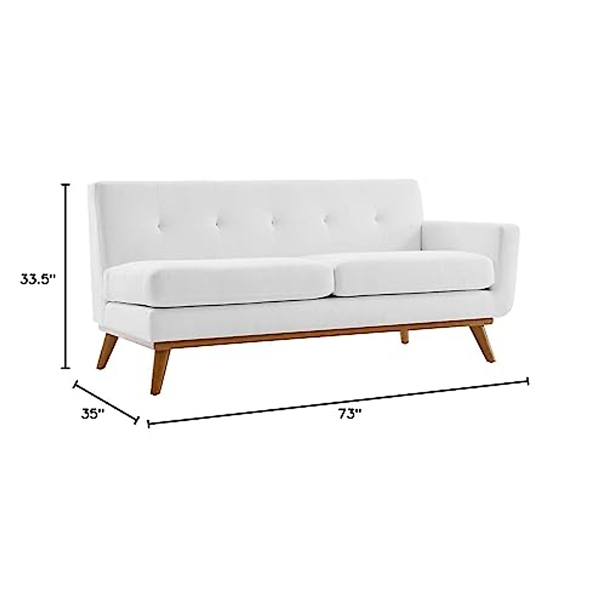 Modway Engage Upholstered Fabric Right-Arm Loveseat, White