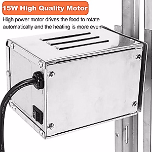 iMeshbean Barbecue Grill 50-70KGF Stainless Steel Large Grill Rotisserie Spit Roaster Rod Charcoal BBQ Pig Chicken 15W Motor Kit for Outdoor Cooking Meat