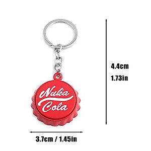 Red Nuka Cola Cap Bottle Opener Keychain, Game Fans Gifts, Nuka Cola Merchandise