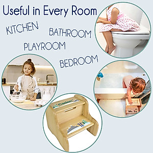 Personalized Espresso Step Stool (Dinosaur)