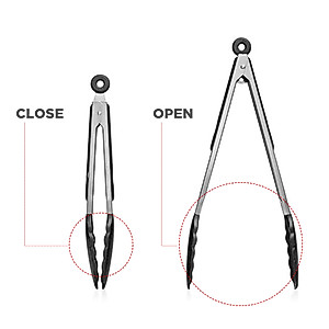 Daily Kitchen Slotted Spatula and Cooking Tongs Set Heat Resistant Silicone and Stainless Steel - 3-Piece Set