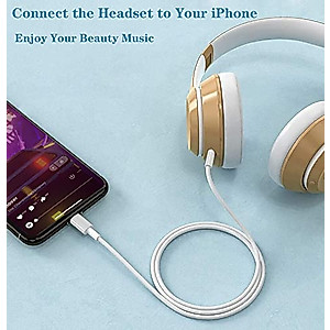 Wahbite Lightning to 3.5mm Audio Cable Compatible with iPhone 13/12/11/XR/XS/X/8/7/6 Plus/SE 2, iPad