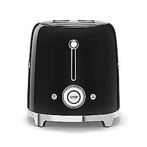 Smeg TSF01BLUS 50's Retro Style Aesthetic 2 Slice Toaster, Black