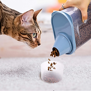 GreenJoy 2 Pack 2lb/2.5L Pet Food Storage Container with Measuring Cup, Can Covers and Bowl for Small Dog, Cat, Waterproof-BPA Free