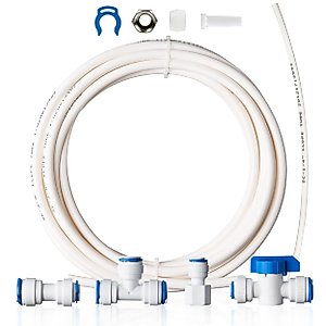 iSpring ICEK3 3/8" Tubing Water Line Splitter and Reverse Osmosis Refrigerator Ice Maker Kit, Fits PH100, RO100, US15 Series, 20 feet, Everything Included for Installation