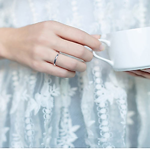 2mm Simple Pinky Ring Silver Thin Minimalist Middle Finger Ring Stacking Knuckle Plain Band Ring Size 4.75