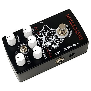 pigtone Distortion Guitar Pedal, Distortion Guitar Pedal for Electric Guitar Effect Natural Tight Pedal True Bypass Black PP-30