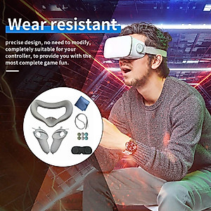 for Oculus Quest 2 Accessories, Quest 2 VR Silicone face Cover, VR Shell Cover,Quest 2 Touch Controller Grip Cover,Protective Lens Cover,Disposable Eye Cover (1)