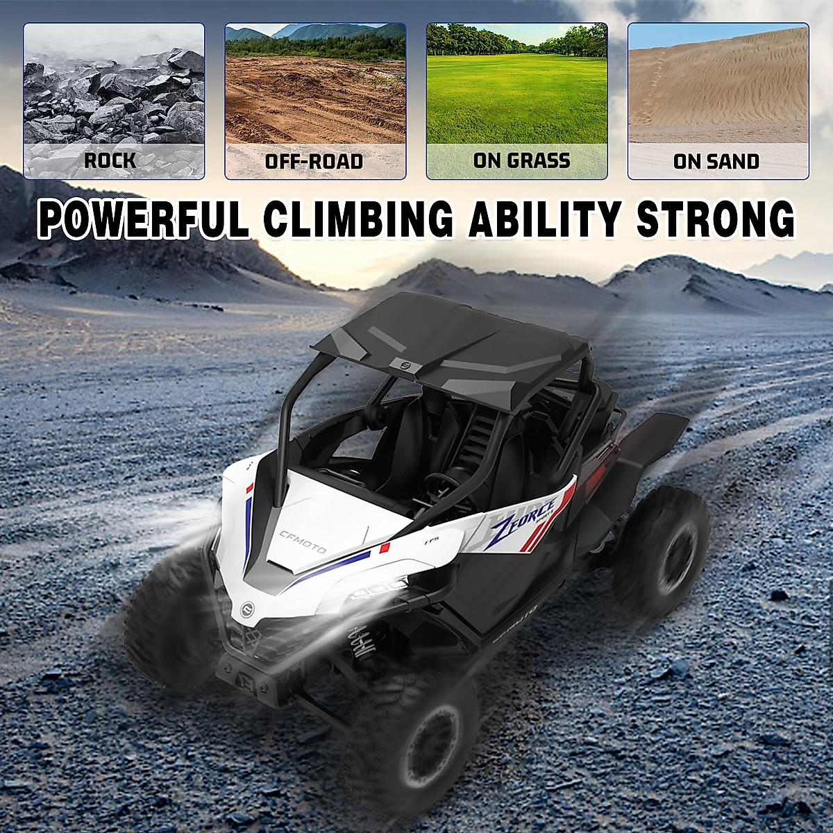 Remote Control Monster Truck 4WD Drift Car Off-Road UTV Vehicle RC Rock Crawler Truck All Terrain RC Car with 3 Speed 2 Powerful Battery Toy for Adults Kids Car Model Hobby
