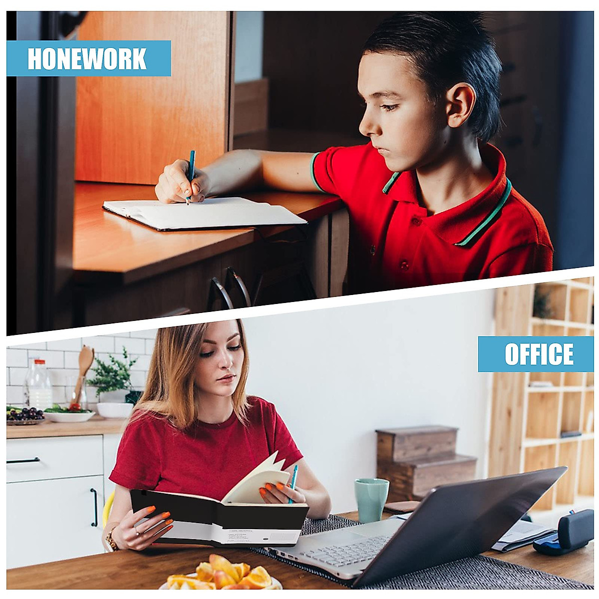 EMOMAS Lined Journal Notebook, (Black), 160 Pages, Medium 5.7 inches x 8 inches - 100 gsm Thick Paper, Hardcover