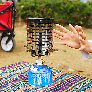 Fdit Camping Mini Heater, Camping Heating Stove Cover Portable Stainless Steel Camping Stove Accessories for Outdoor Winter Fall