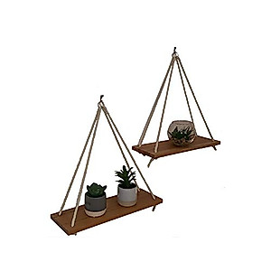 Addikts Hanging Shelves – Set of 2 Floating Wooden Shelves – Natural Oak Triangle Shelf – Indoor Plant Shelf – Unique Wall Décor for Bedroom, Bathroom or Kitchen – Minimalist and Modern Design