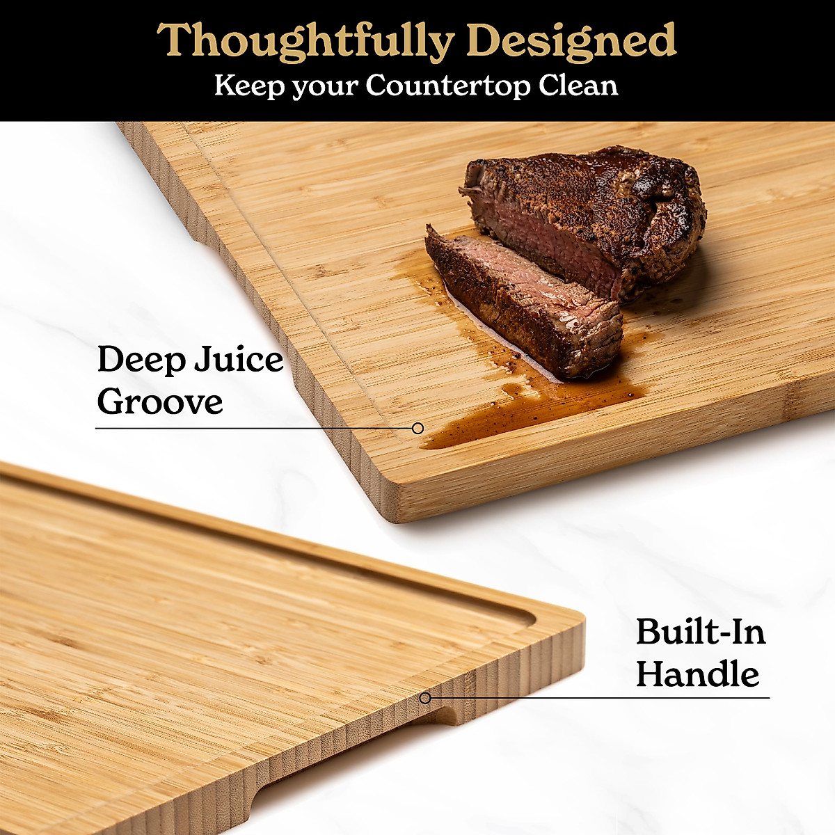 SMIRLY Wooden Cutting Boards For Kitchen - Bamboo Cutting Board Set with Holder, Wood Cutting Board Set, Cutting Board Wood, Wooden Chopping Board, Wooden Cutting Board Set