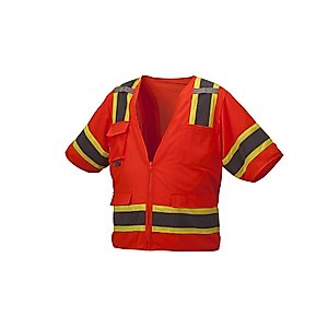 Pyramex RVZ3420X2 RVZ34 Series Vest Orange Class 3 Surveyor - Size 2XL
