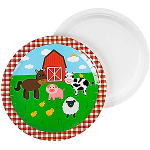 80-Pack Farm Birthday Party Supplies, Farmhouse Plates (9 in)