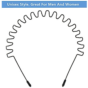 bodbop XINGZHE Metal Hairband - Unisex Elastic Non-Slip Wavy Headband for Sports, Fashion, 2 PCS
