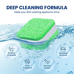 Maravello Dishwasher Cleaner and Deodorizer – 24 Tablets – Dish Washer Machine Deep Clean Descaler Pods for Heavy Duty Grease, Limescale, Hard Water, and Calcium – 12 Months Supply