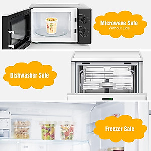 Reusable Freezer Containers Food Storage - [10 Pack-16 oz] BPA Free Plastic Deli Containers with Screw Lids for Meal Prep, Overnight Oats, Soup, Jam, Snacks - Microwave/Dishwasher/Freezer Safe