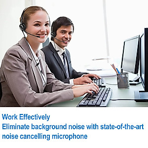 Polycom Phone Headset Noise Cancelling Mic RJ9 U10P Bottom Cable Compatible with Polycom VVX, Shoretel, Nortel (Avaya) Phones