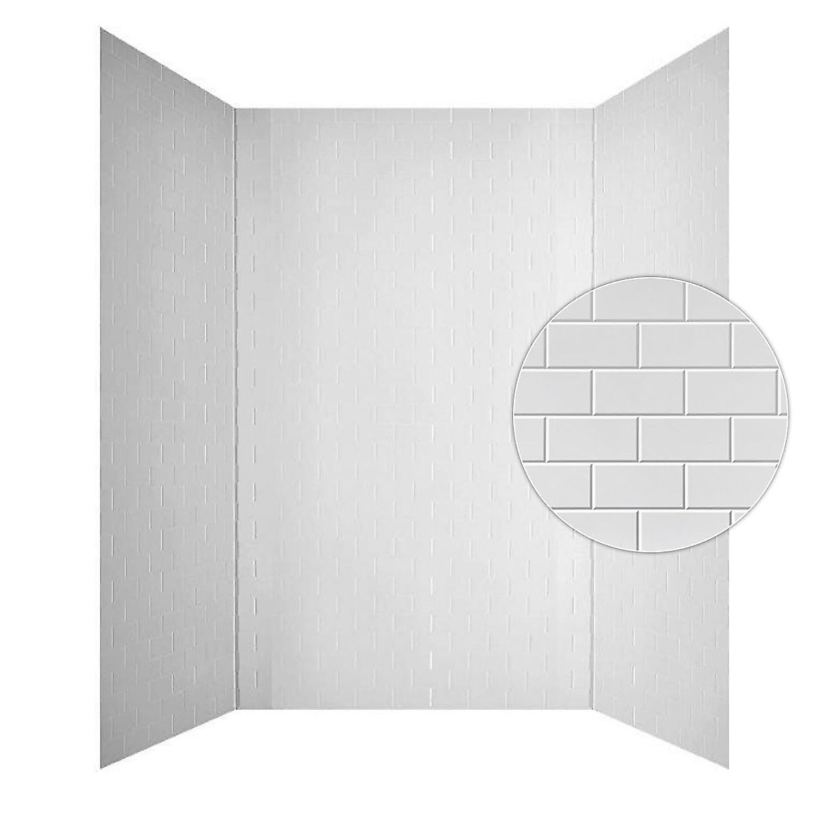 From Plain To Beautiful In Hours 133-WT-SUB-KIT Subway Tub and Shower Wall Panels Surround, Gloss White, 96 Square Feet