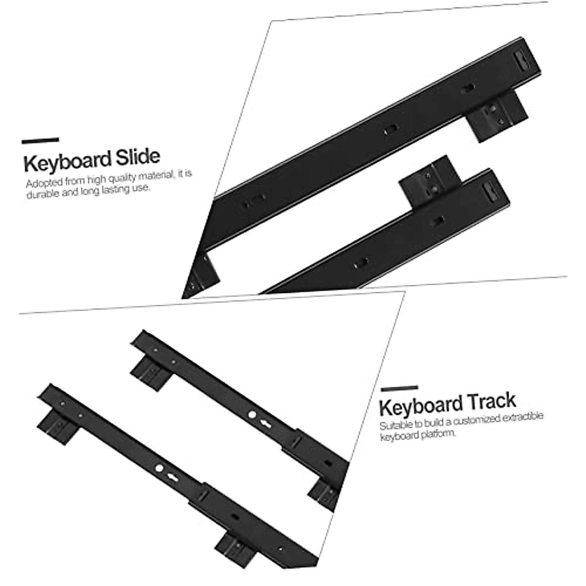 Tofficu 1 Pair Keyboard Rails Plastic Pallet Computer Desk Accessories PC Keyboard Drawer Slides Bearing Keyboard Tray Slide Rail Under Desk Tray Keyboard Rack Computer Drawer Tray Ball