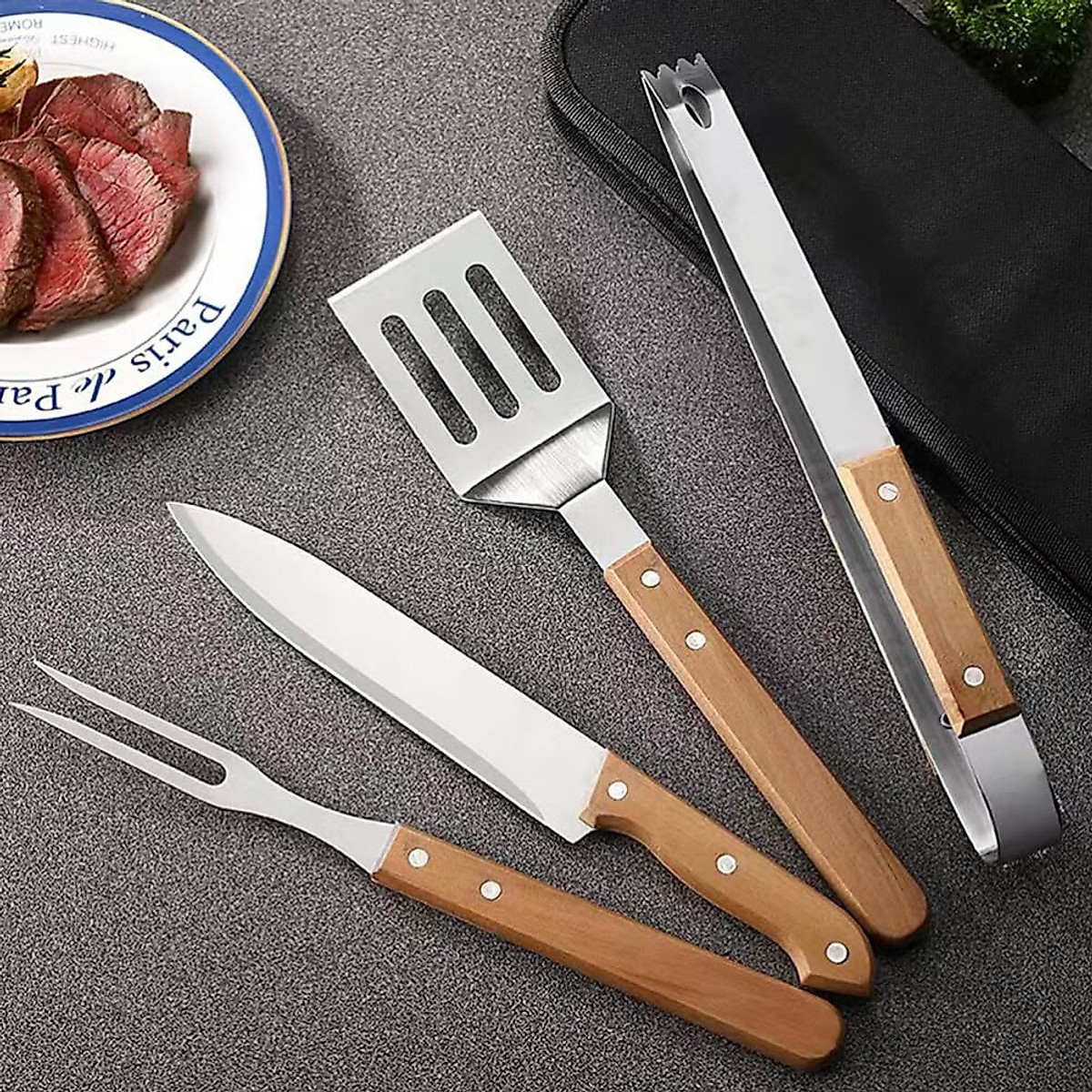1 Set Bbq Tool Barbecue Grill Cutter Spatula Bbq Barbecue Grill Tool Kit Camping Cooking Utensils Bbq Grilling Kit Grill Accessories Tools Grilling Tongs Outdoor Barbecue Tools