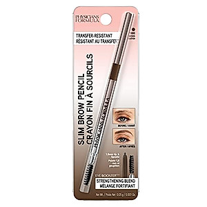 Physicians Formula Eyebrow Retractable Slim Definer Brow Pencil, Medium Brown, Dual-Sided Brow Brush, Fine Tip, Shapes, Defines, Fills | Dermatologist Tested, Clinicially Tested