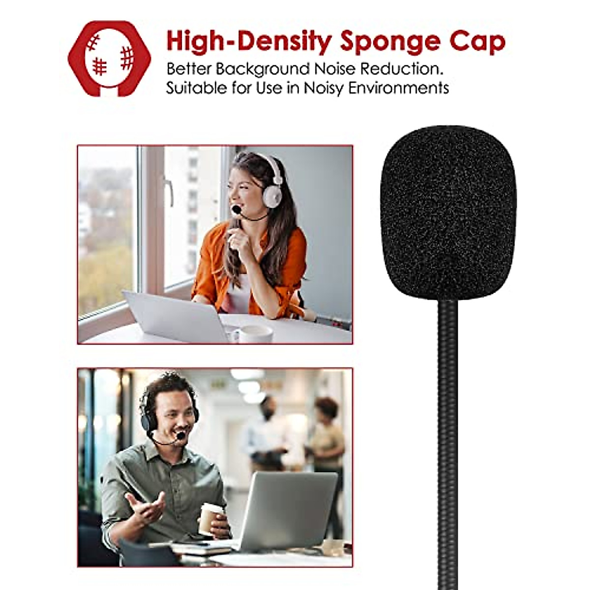 Cloud 2 II Mic Replacement - 2 PCS 3.5mm Detachable Game Microphone for Kingston HyperX CloudX I&II Core Cloud PS4 Xbox One Nintendo Switch Computer PC Gaming Headsets
