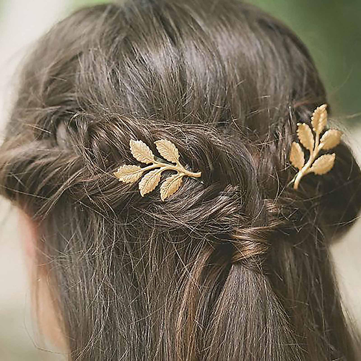 Olbye Leaf Hair Clip Dainty Gold Metal Barrette Hair Pin Bridal Hair Accessories Hair Holder for Women 2 Pcs