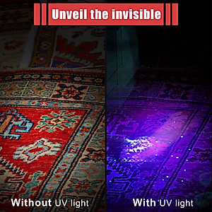 Honoson 6 Pieces UV Black Light Flashlight Small Blacklight Flashlights Pen Lights for Leak, Pet Urine, Hotel Inspection, Dry Stain and Dye Detector, 5.2 Inches Long