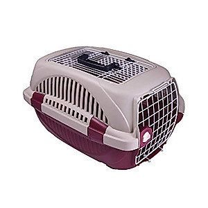 Choco Nose Travel Kennel Set - Durable Top Load Pet Carrier/Crate for Animals Under 12 Lb, Small Dogs/Puppy/Cat/Rabbit- Includes Patented No Drip Water Bottle, Portable Water Bottle + Food Bowl, Red