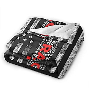 Drag Racing American Flag Ultra Soft Flannel Fleece All Season Light Weight Living Room/Bedroom Warm Blanket