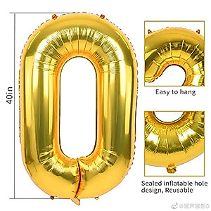 Smlpuame 40 inch Number Balloon 0-9 Gold Large Number 11 Balloons,Digital Balloons for Birthday Party Celebration Decorations Supplies, Helium Foil Number Balloons for Wedding Anniversary
