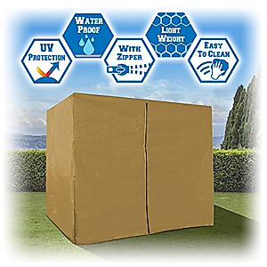 BenefitUSA Outdoor Furniture Porch Set 3 Seater Size Swing Cover Protective Protector, Tan