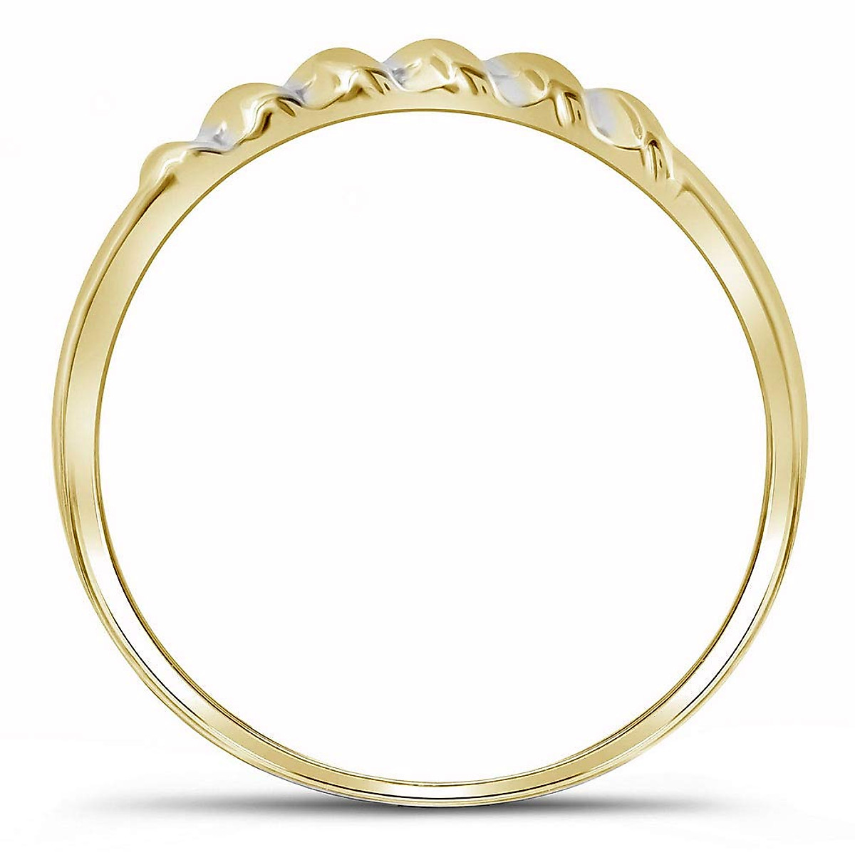 Sizes - L = 8, M = 8 - 10k Yellow Gold Diamond Cluster Mens And Ladies Couple His & Hers Trio 3 Three Ring Bridal Matching Engagement Wedding Ring Band Set (1/10 cttw.) - Please use drop down menu to select your desired ring sizes