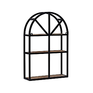 Powell Furniture Linon Penelope Metal Wall Shelves in Black