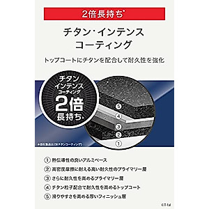 T-fal D52102 Frying Pan, 7.9 inches (20 cm), Compatible with Gas Stoves, Royal Blue Intense Frying Pan, Non-Stick, Blue