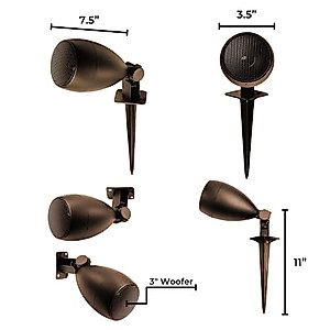 OSD 3" Landscape In Ground 60W Speaker, Outdoor Weather Resistant, LS3 Bronze (Pair)