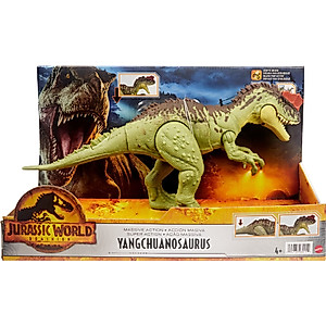Mattel Jurassic World Dominion Massive Action Dinosaur Figure, Yangchuanosaurus Dino Toy with Attack Motion, Plus Downloadable App & AR