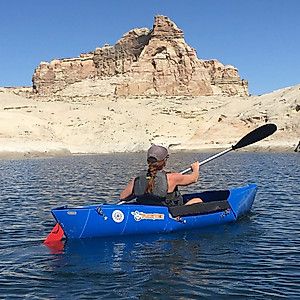 Tucktec Advanced 2020 Model 10 Foot Foldable Kayak Folding Canoe, Portable Lightweight, Boat Fits in Your Car No Roof Rack Needed, Stronger Than Inflatable, for Kids or Adult (Black)