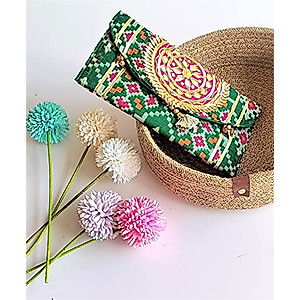 Indian Traditional Patola Clutch For Women Handbag Elegant Evening Wedding Party Purse For Women's BY PANACHE MERCHANT (Pack Of 4)