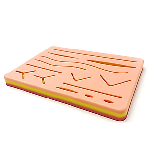 Complete Suture Practice Kit for Suture Training, Including Large Silicone Suture Pad with pre-Cut Wounds and Suture Tool kit (52 Pieces) Including Case, 3rd Generation Model. (Education Use Only)