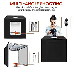 HitTopss Photo Studio Light Box for Photography, 24"x24"x24" Professional LightBox Shooting Tent Kit with 6 Color Backdrops for Jewelry and Product Photography