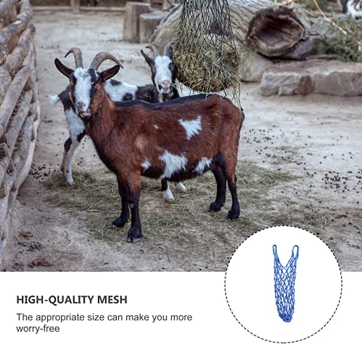 3 pcs Alpacas Convenient Mesh Net- Nets Hen Reduce Feeding Bags Trailer Livestock for Horses& Day Grazing Blue Travel Hay Bag Animals Horses Farm Goose Tool to Treat Goats Food