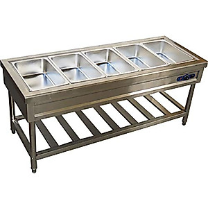 INTBUYING 72 inch 5 Pan Restaurant Electric Steam Table Buffet Food Warmer 110V with Pans