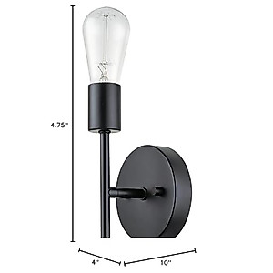 Globe Electric 65558 2-Light Reversible Vanity Light, Matte Black, Makeup Lighting, Beauty Room Accessories, Bathroom Lights Over Mirror, Makeup Mirror Lights, Decorative Lighting, Bulb Not Included