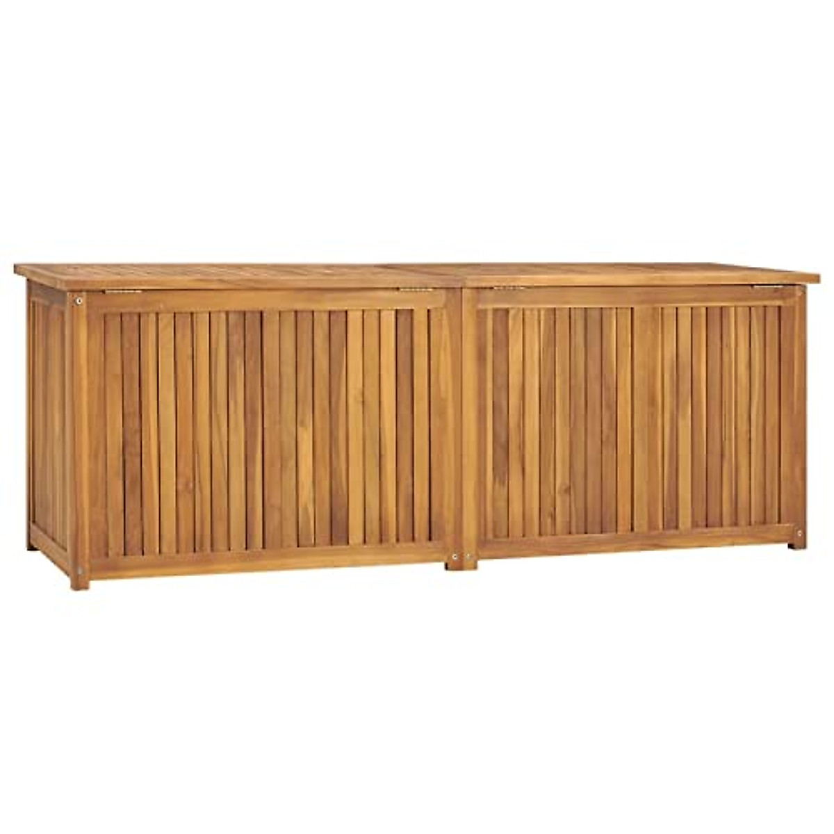 Tidyard Garden Storage Box Teak Wood Deck Box Storage Container with PE Bag Tool Organizer for Patio, Lawn, Backyard, Outdoor Indoor 59.1in x 19.7in x 21.7in