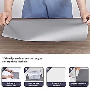 Hersvin Shelf Liner, 24" x20' Non-Adhesive Drawer Liners EVA Kitchen Cupboard Cabinet Covering Undersink Mat Washable Fridge Lining Paper (Gray/Diamond)