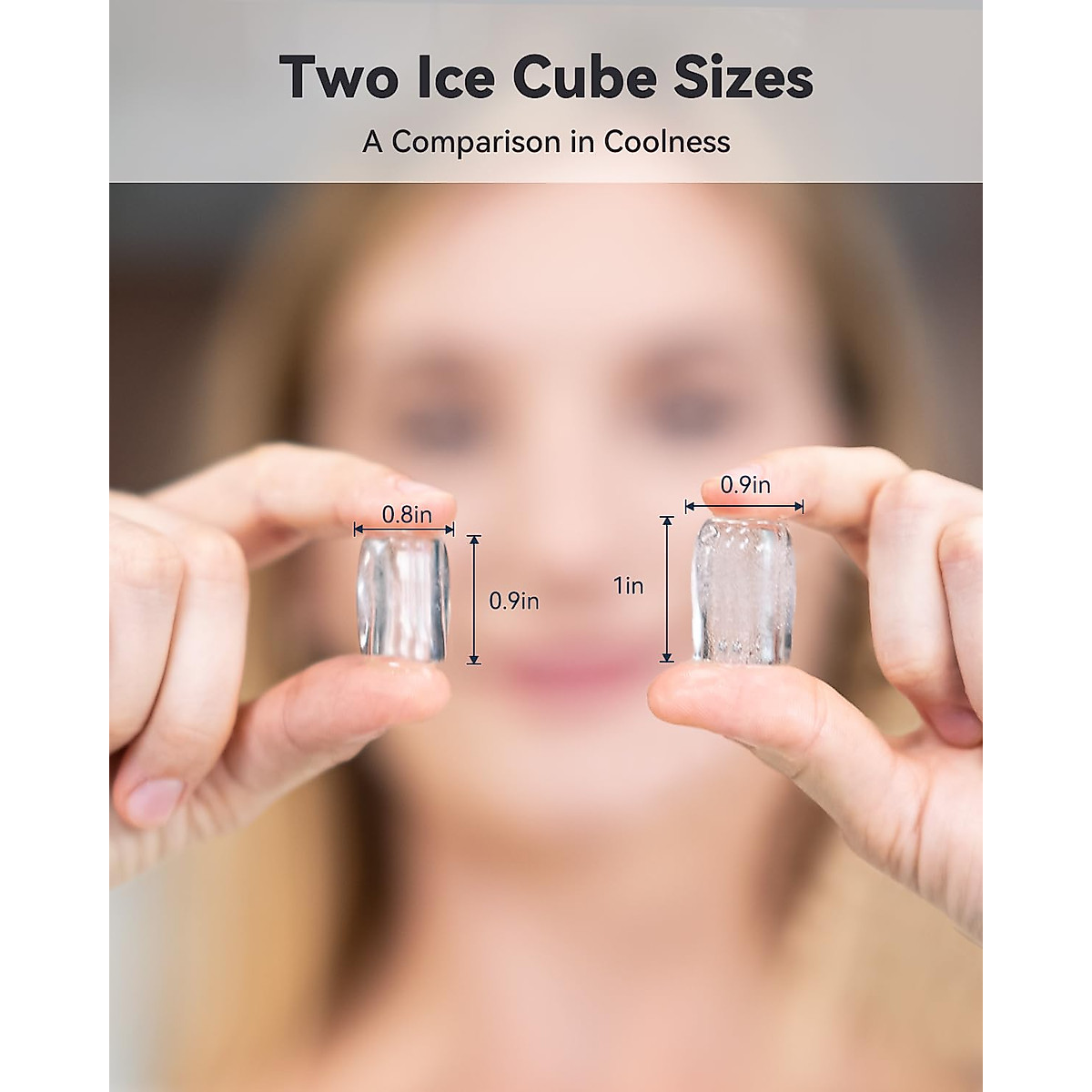 CROWNFUL Ice Maker Machine for Countertop, 9 Bullet Ice Cubes S/L Ready in 7 Minutes, 26lbs/24H, Auto self-Cleaning, Portable Small Ice Maker with Scoop and Basket, Silver