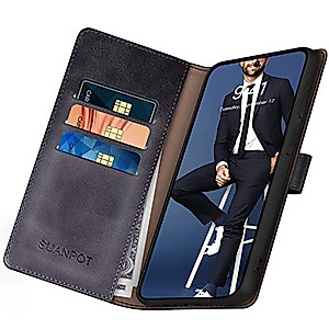 SUANPOT for Samsung Galaxy S23 Ultra Wallet case with RFID Blocking Credit Card Holder,Flip Book PU Leather Protective Cover Women Men for Samsung S23Ultra Phone case Black